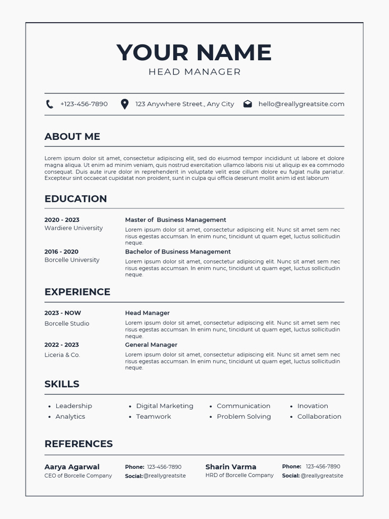black-and-white-clean-professional-a4-resume-pdf
