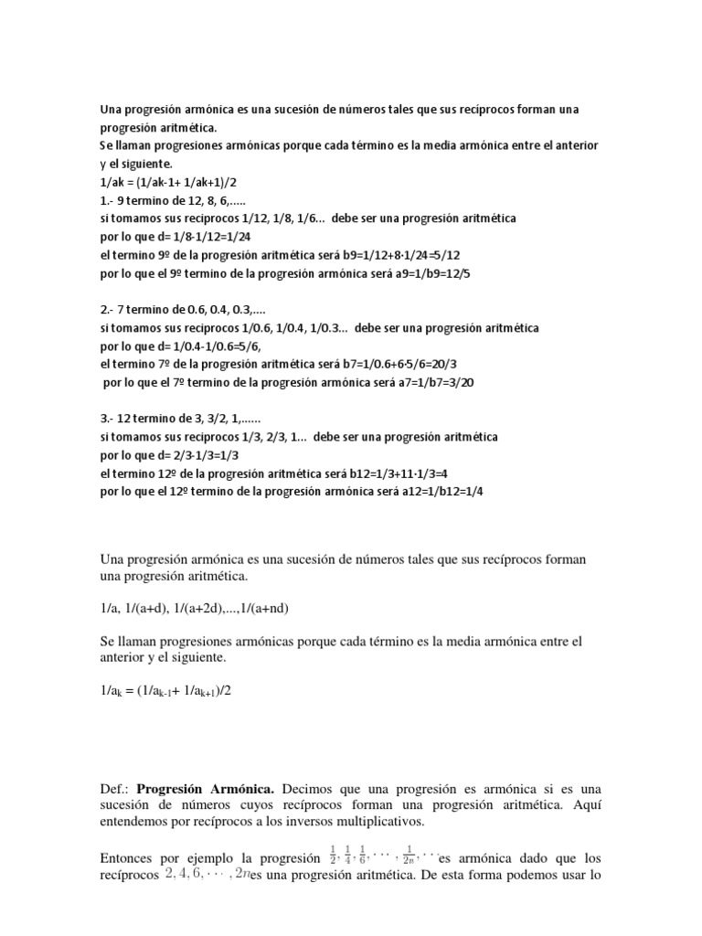 Una Progresión Armónica | PDF | Ecuaciones | Armonía
