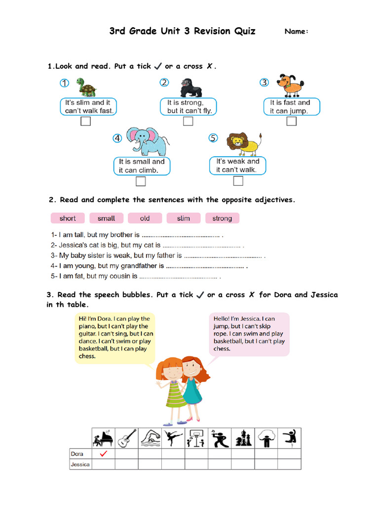3rd Grade Unit 3 Revision Quiz - 20241202 - 152534 - 0000 | PDF