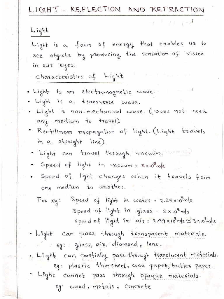 Light Notes Part-01 | PDF