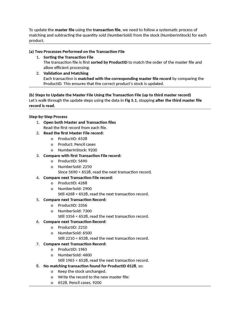 Updating A Master File | PDF