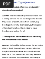 Nelson Mandela Quiz: Key Insights | PDF | Nelson Mandela | Apartheid