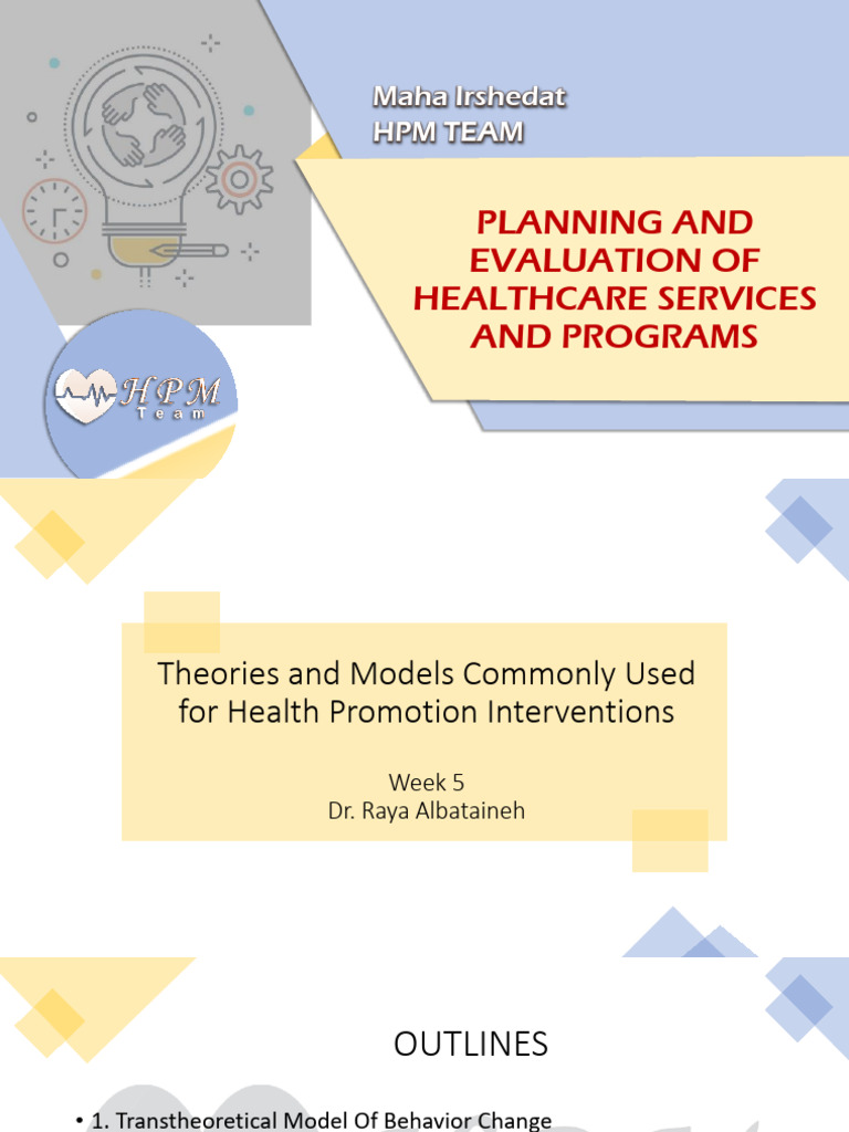 Week5 - Theories and Models Commonly Used For Health Promotion ...