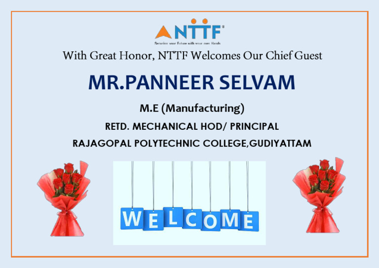 Welcome Poster-Chief Guest | PDF