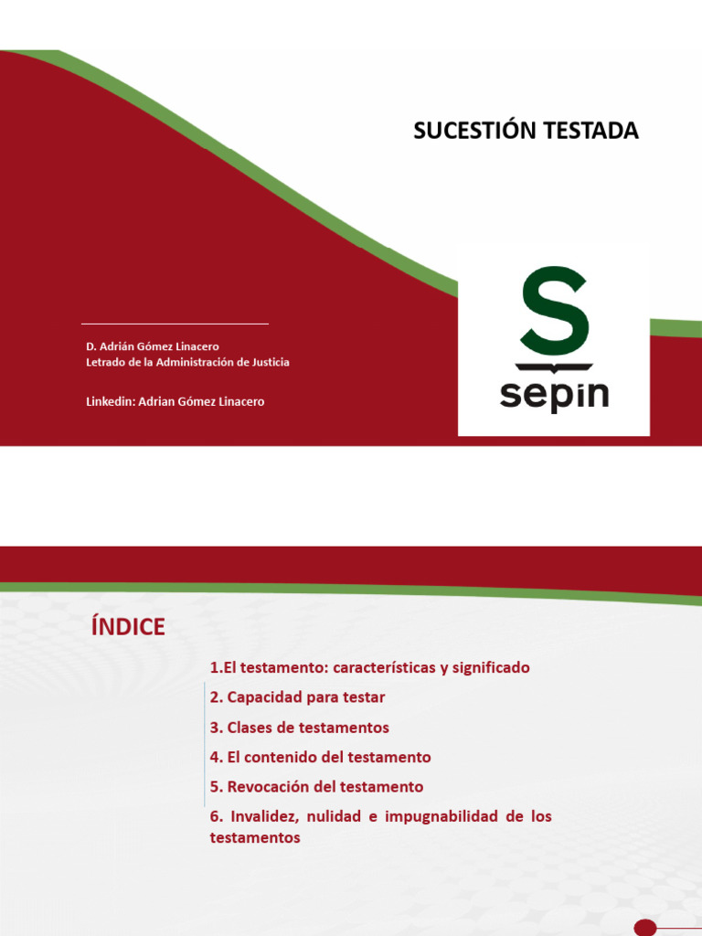 Sucesión Testada Adrián Gómez Linacero Jueves 11 Abril 2024 | PDF ...