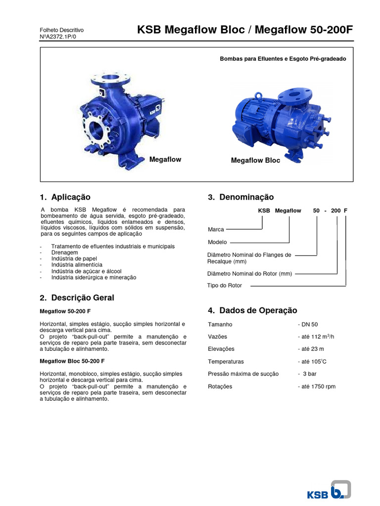 A2372 1p 0 Megaflow Bloc Megaflow 50 200f Folheto Descritivo | PDF ...