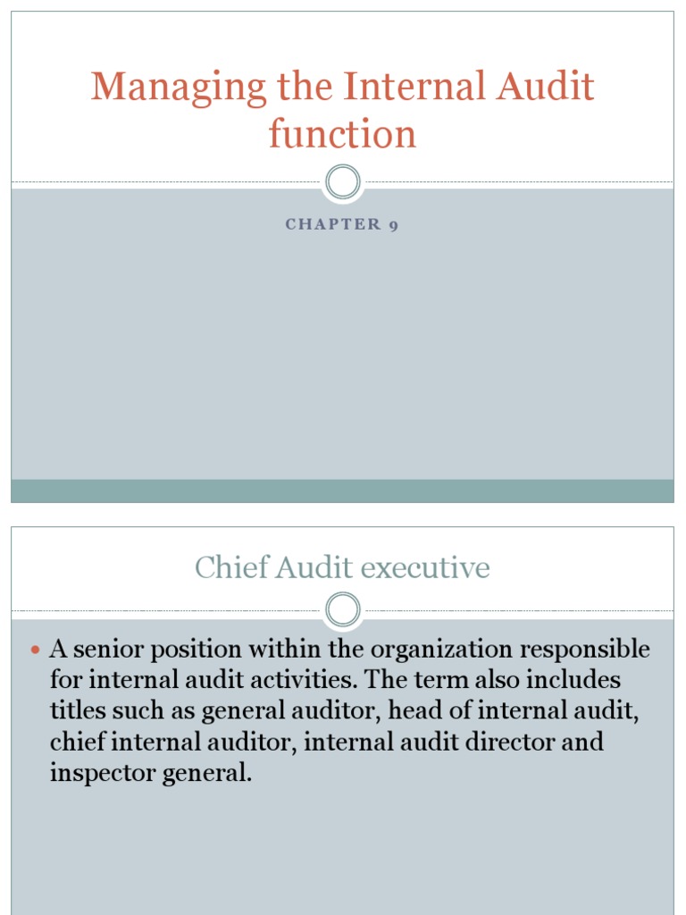 Managing The Internal Audit Function - Comp | PDF | Internal Audit | Audit