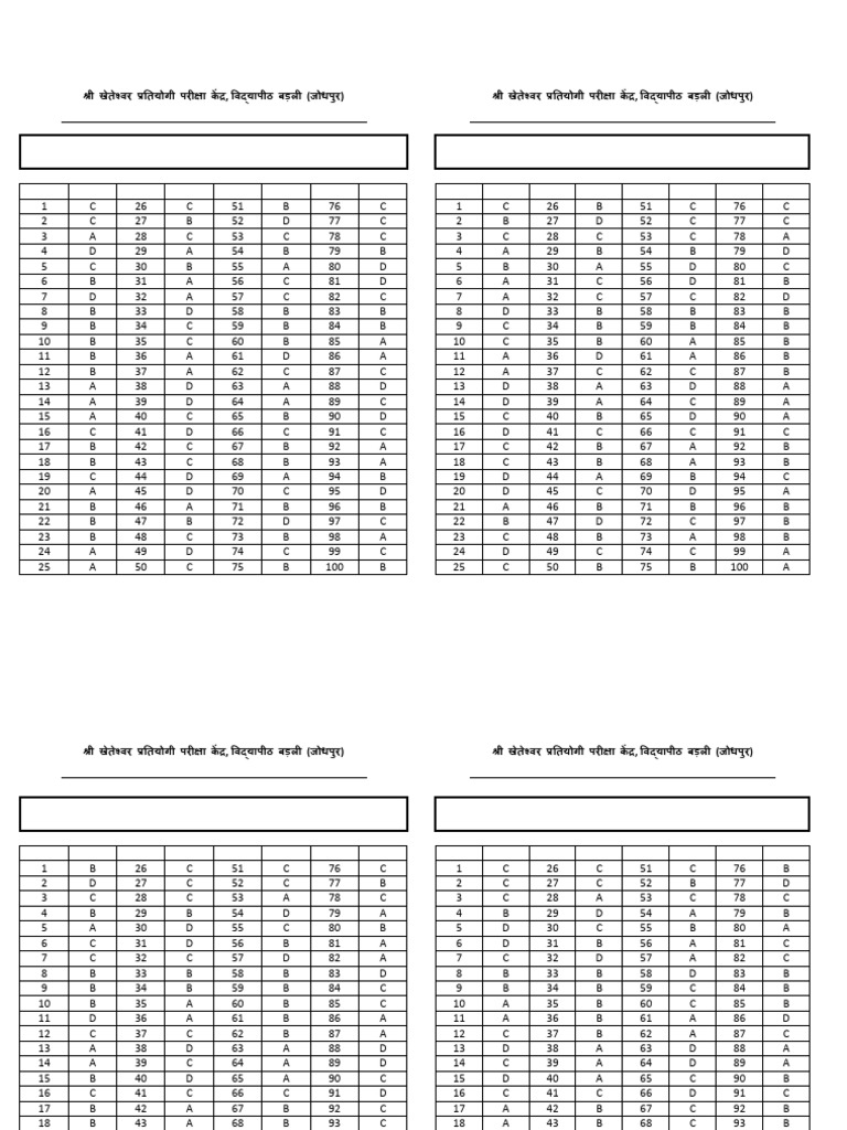 Answer Key | PDF