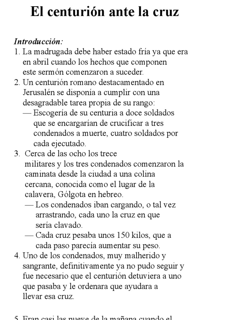El Centurión Ante La Cruz | PDF | Crucifixión | Jesús