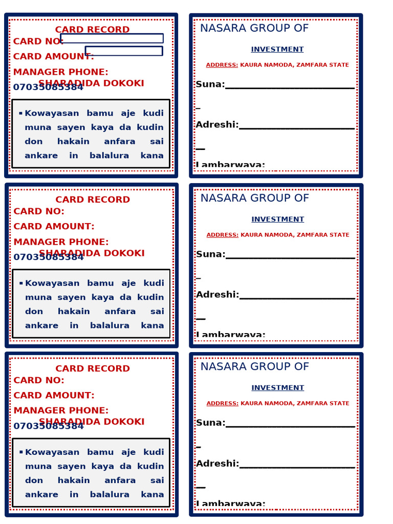 Nasara Group Investment Adashe | PDF