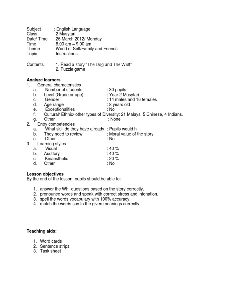 Assure Model LESSON PLAN | PDF | Students | Cognition