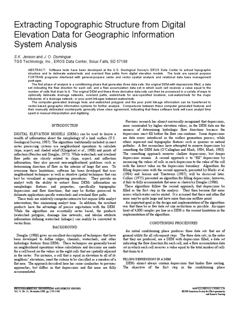 Extracting Topographic Structure 1 | PDF