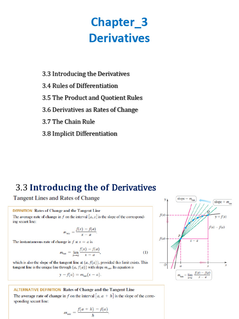 Chapter 3 Derivatives Students Spring 2026 | PDF