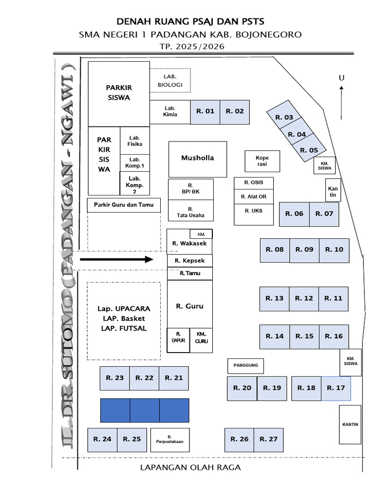 Denah Ruang Psts SMT 2 Dan Psaj 2025 - 2026 | PDF