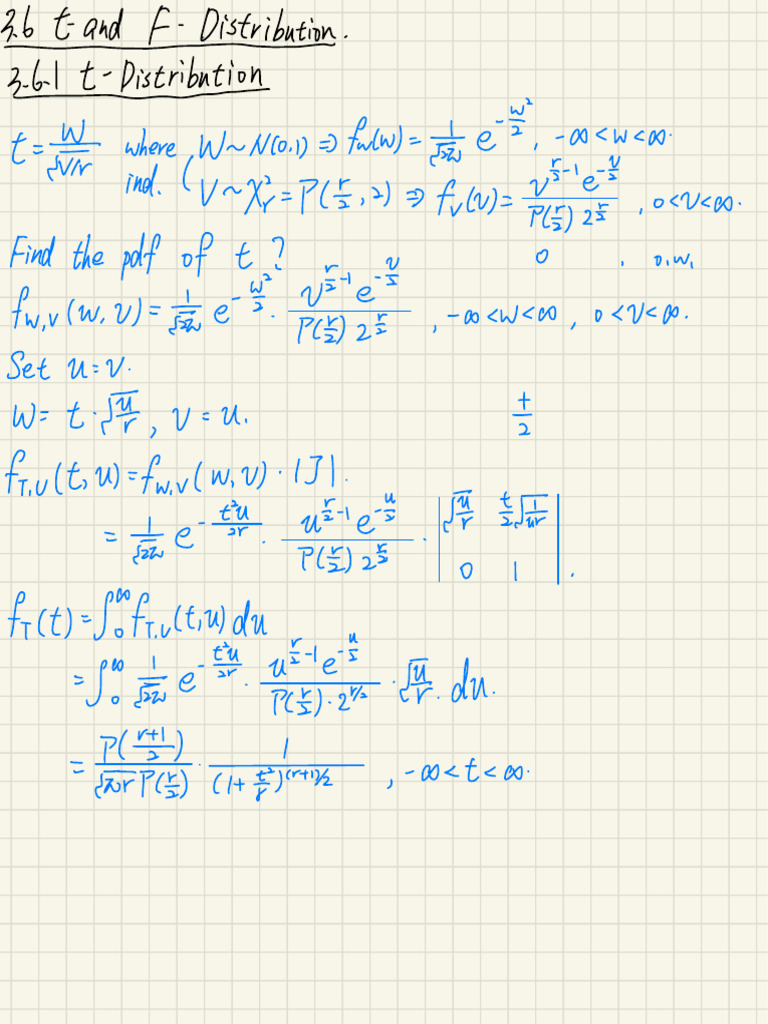 T and F Distribution | PDF
