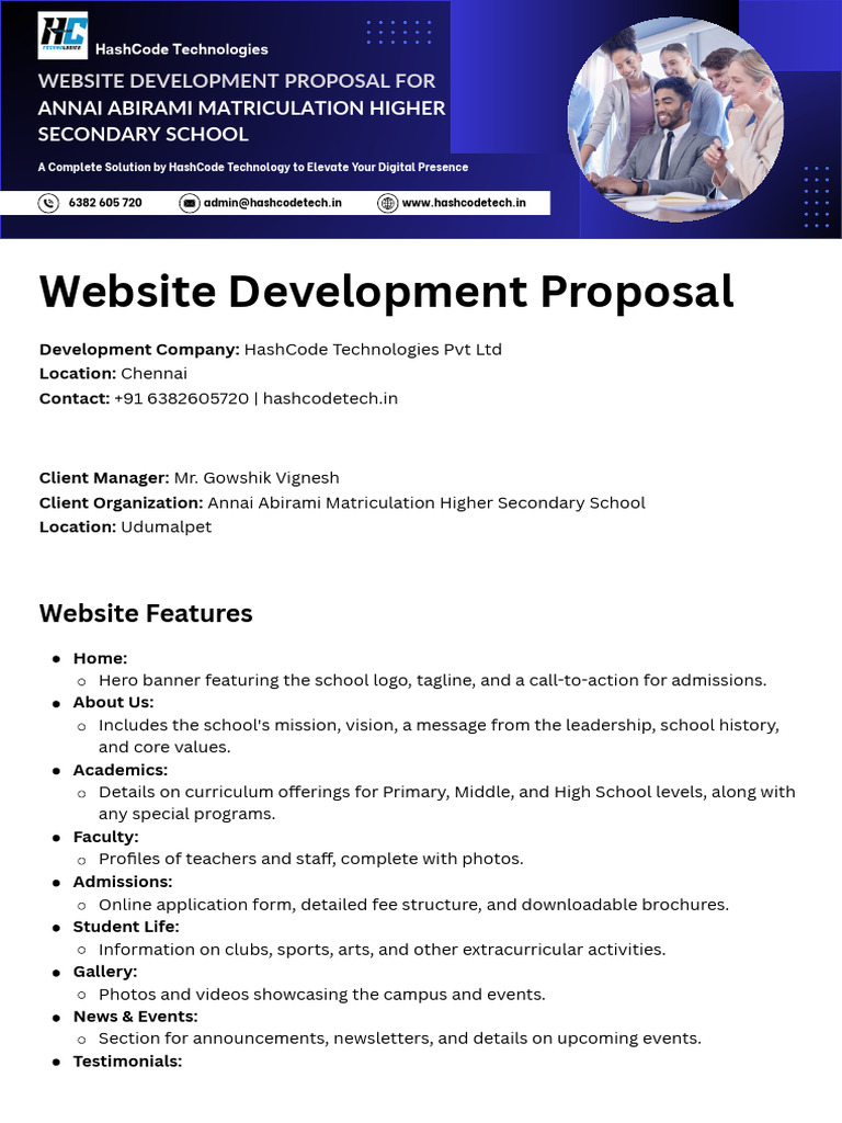 Annai Abirami Digital Presence Proposal | PDF