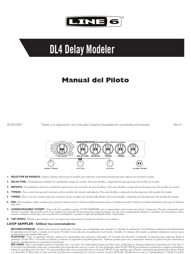DL4 Quick Start Pilot's Handbook (Rev A) - Spanish | PDF | Ritmo | Guitarras