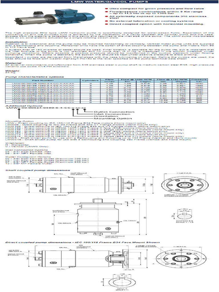 Bifold Marshalsea LMW Water-Glycol Pump | PDF
