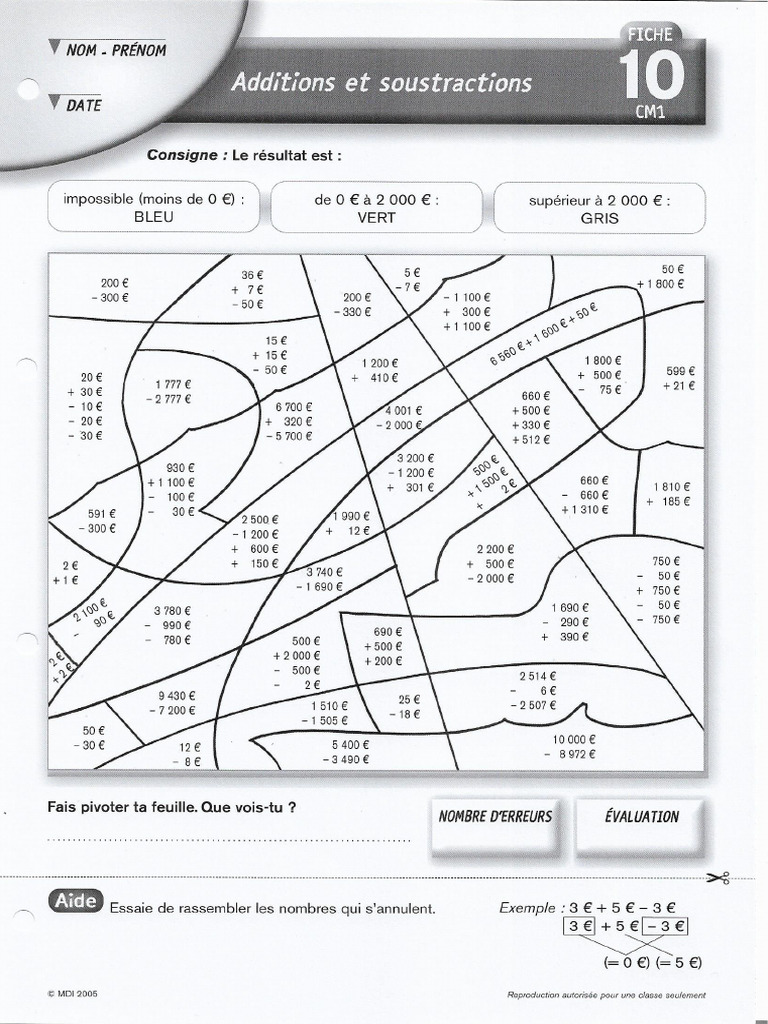 Addition Et Soustractions | PDF