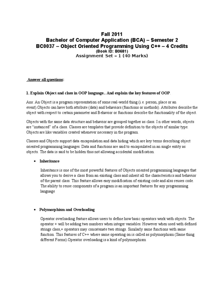 Bc0037 Programming Using C Pdf Inheritance Object Oriented Programming Class 