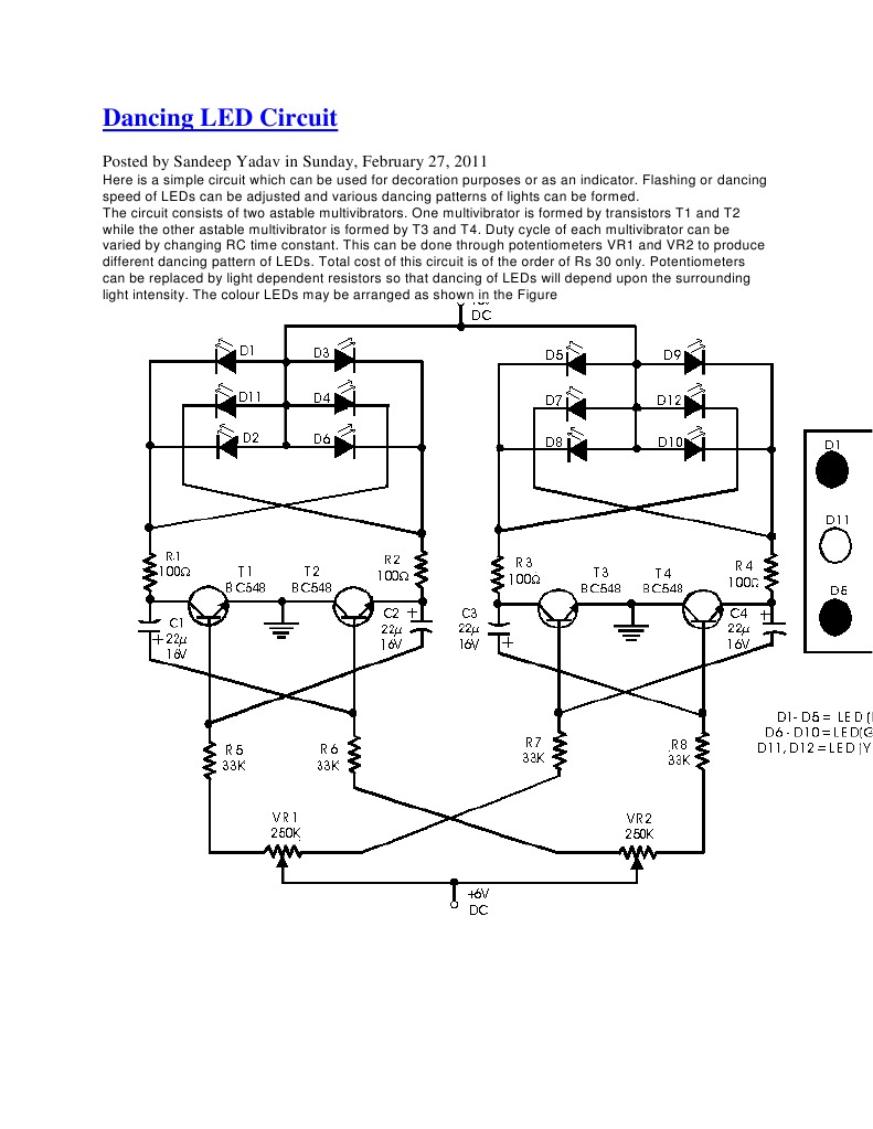 Dancing LED Circuit | PDF