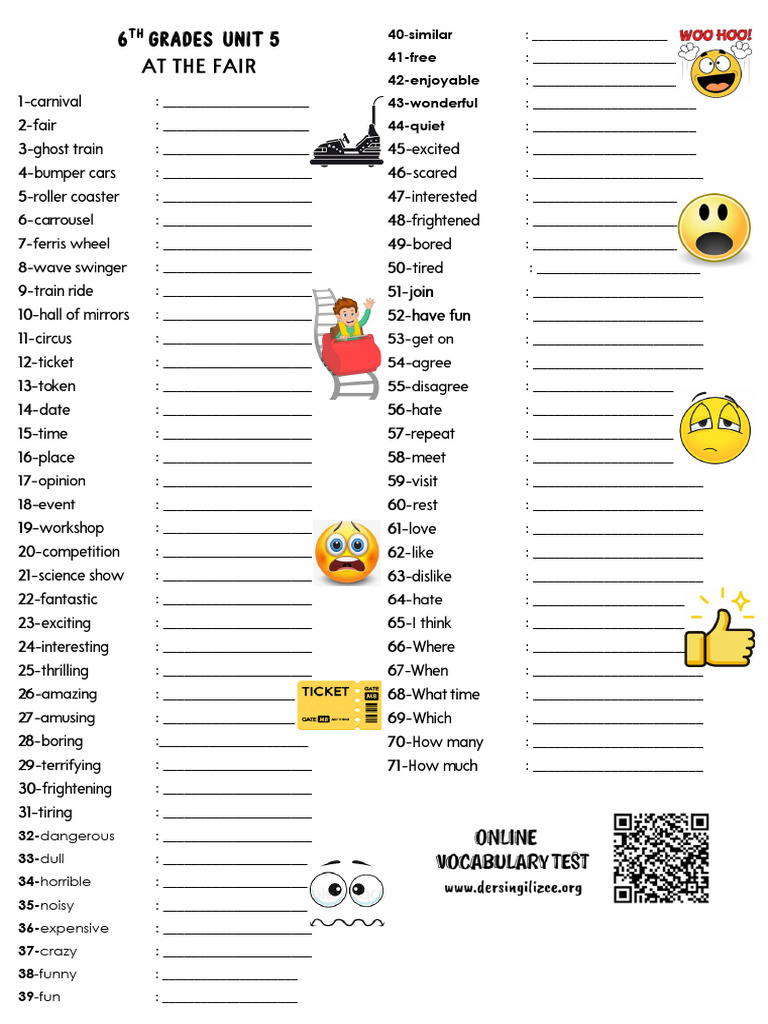 6TH Grades Unit 5 Vocabulary List (2026) | PDF