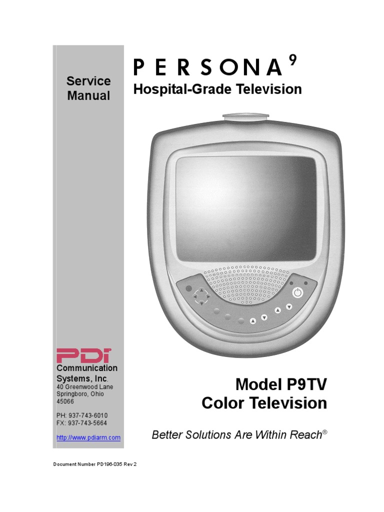 PDI P9TV Color Television | PDF | Cathode Ray Tube | Power Supply