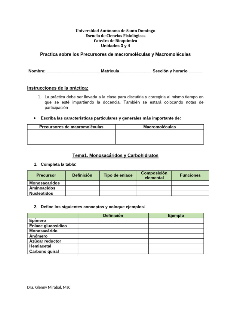 3. Practica de precursores y macromoleculas (2) | PDF | Polisacárido | Carbohidratos
