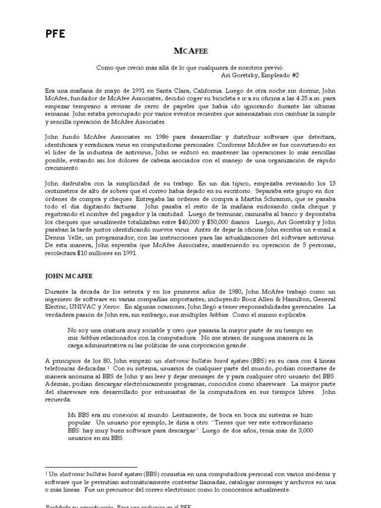 Mcafee (Pfe) | PDF | Computadoras personales | Ibm