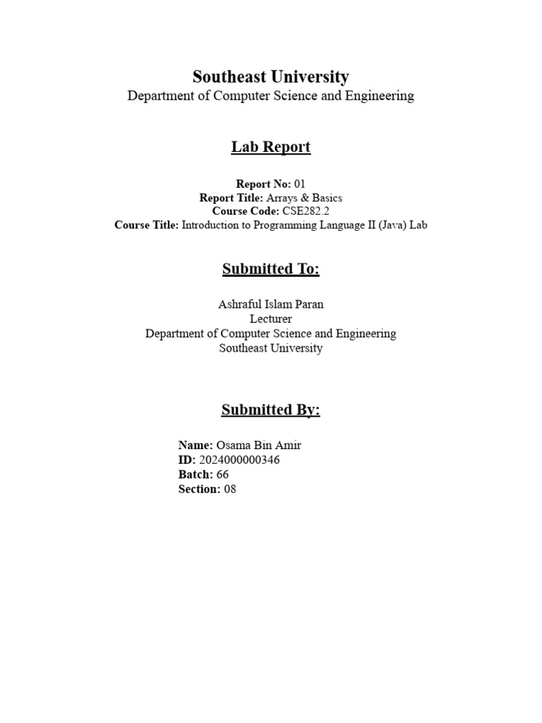 Lab Cover Page | PDF