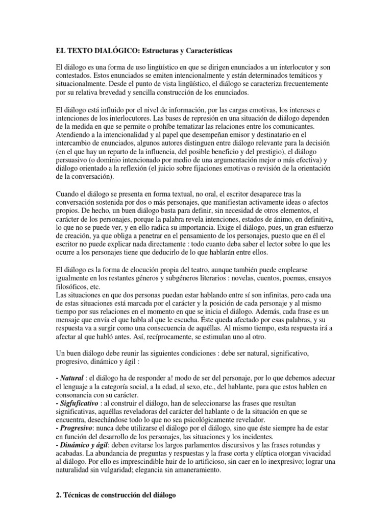 El Texto Dialógico | PDF | Verbo | Predicado (Gramática)