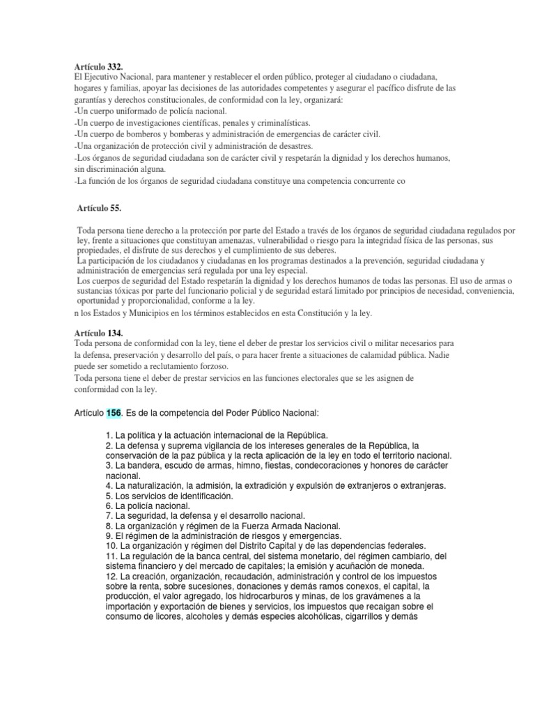 Artículo 332 | PDF | Policía | Estado (política)