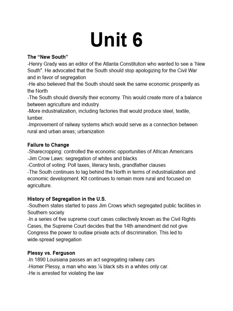 Social Studies Notes (Unit 6) | PDF