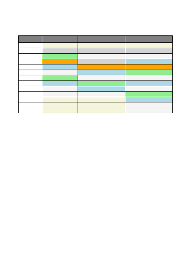 Weekly Timetable Color Coded | PDF