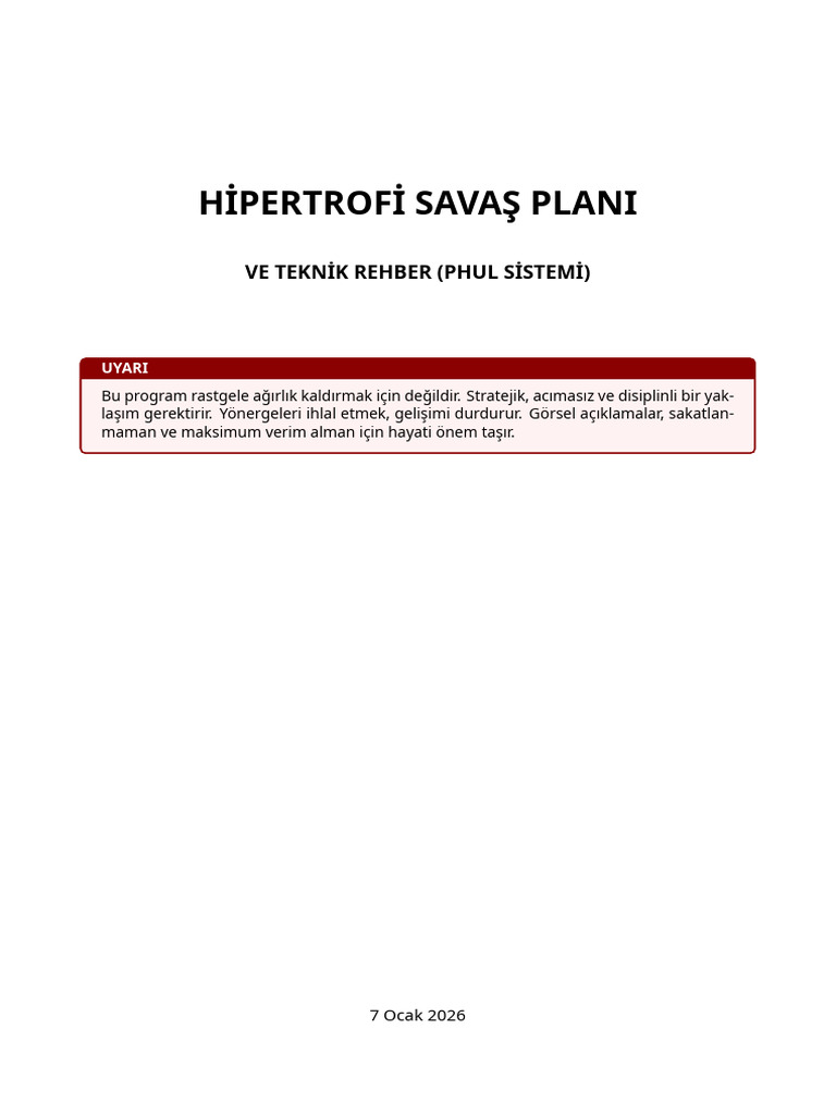 Hipertrofi Savaş Planı | PDF