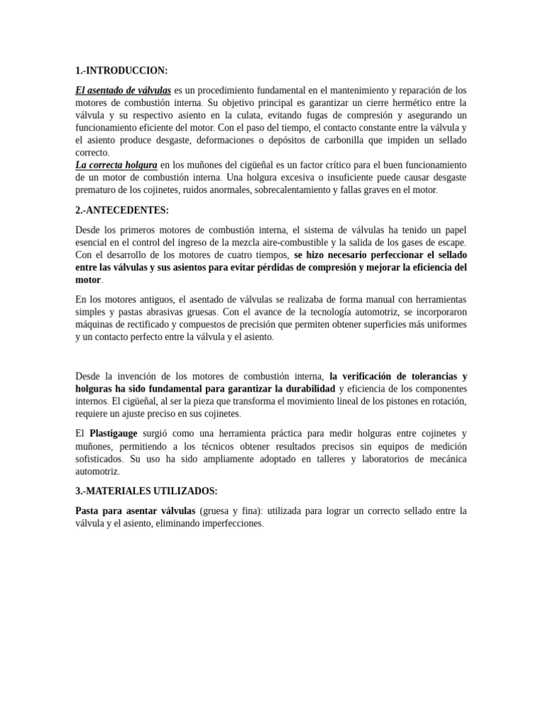 Asentado de Valvulas | PDF | Motor de combustión interna | Rodamiento ...