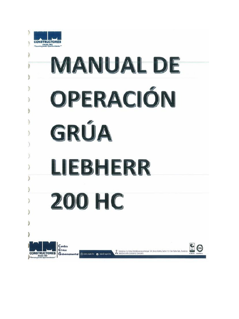 Grua Liebherr 200 HC 42GV-01 Español | PDF | Bienes manufacturados | Equipo
