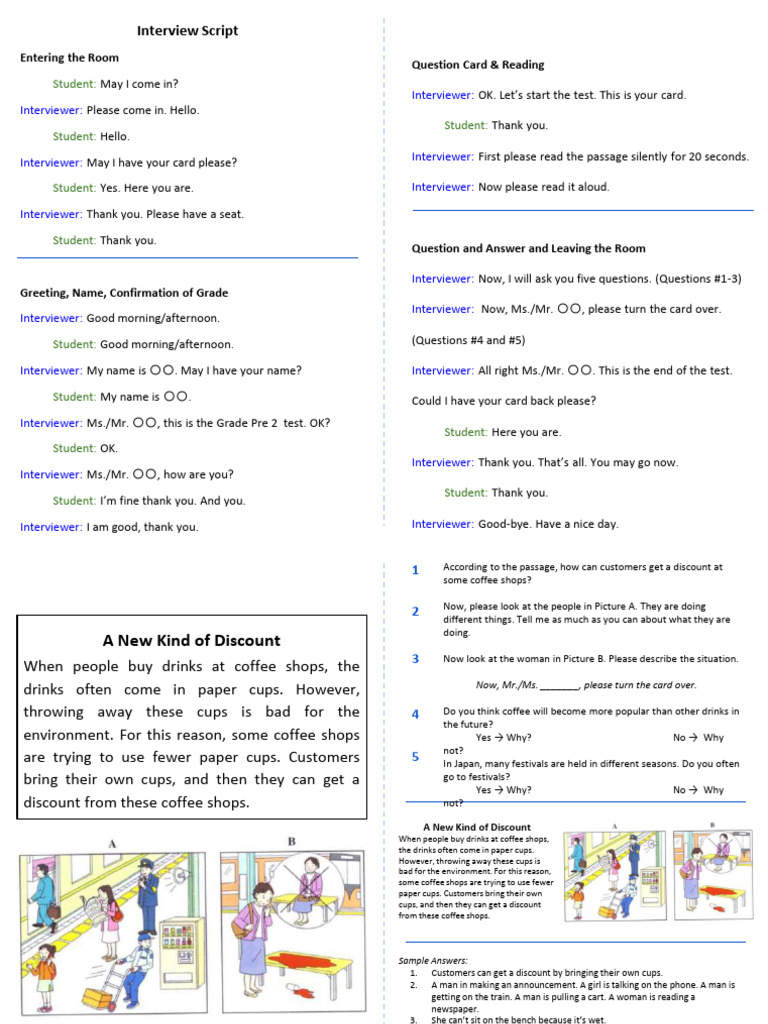 EIKEN Pre-02 Speaking Test Topic Cards | PDF | Pet