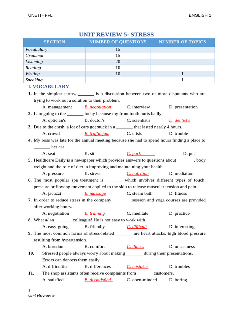 Unit Review 5 S | PDF