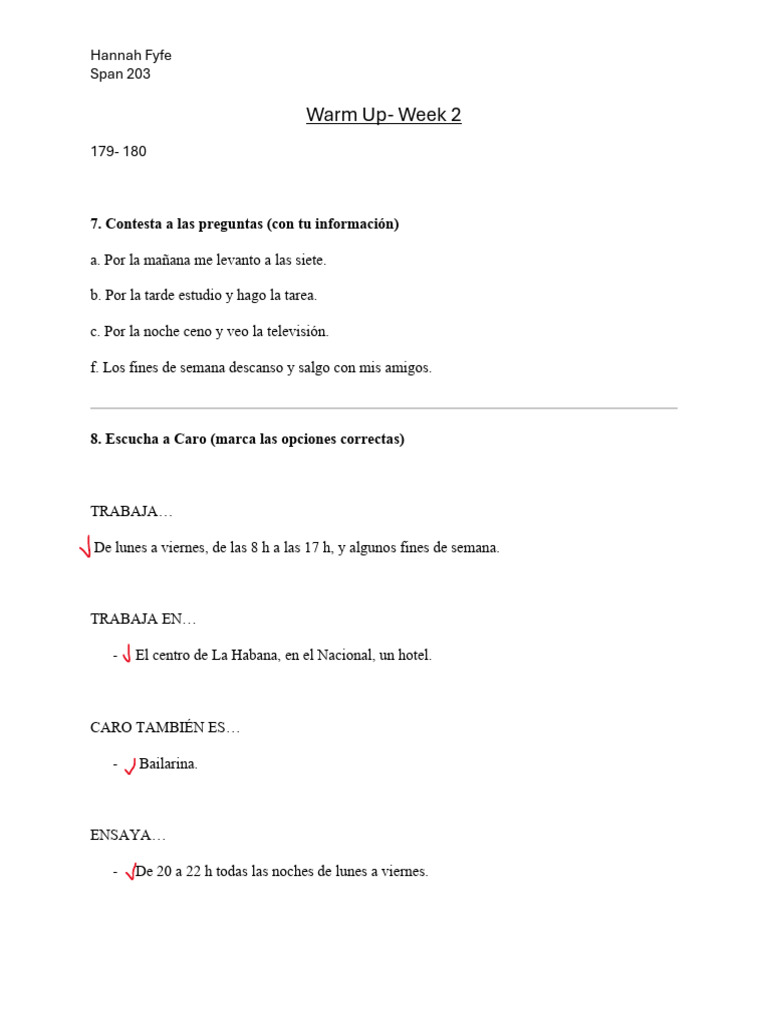 Warm Up Week 2 | PDF