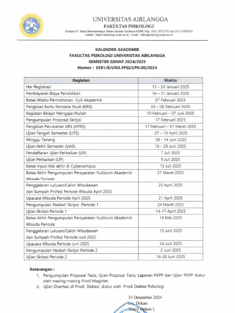 Kalender Akademik SMT Genap 2024 2025 | PDF