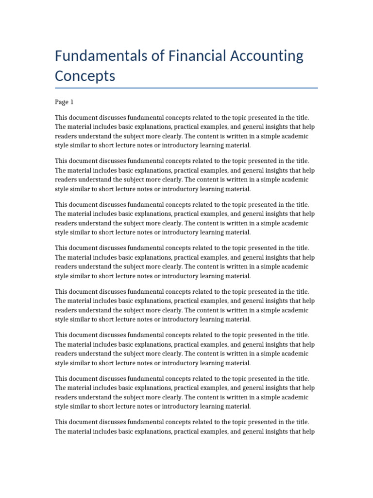 Fundamentals of Financial Accounting Concepts | PDF | Lecture | Learning
