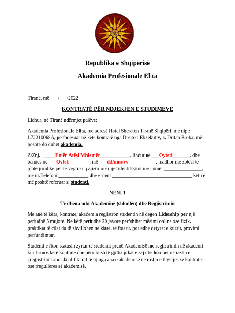 Kontrate Lidership Burse e Plote | PDF