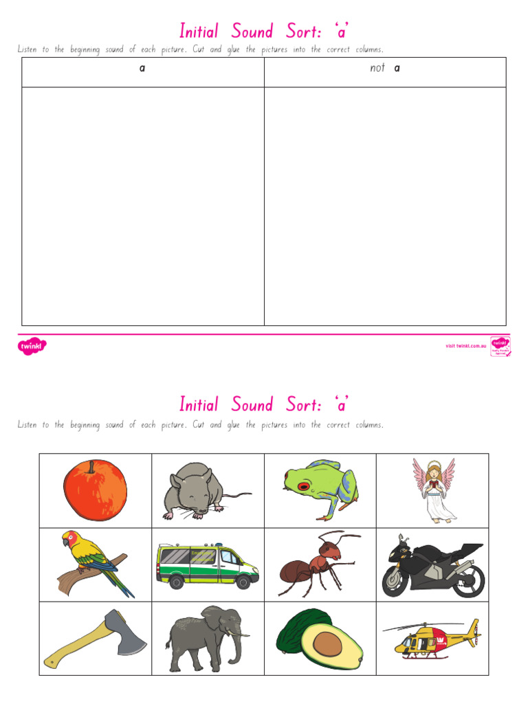 Au L 53643e Initial Sound Sort A Cut and Glue Activity Sheets Sa Ver 1 ...