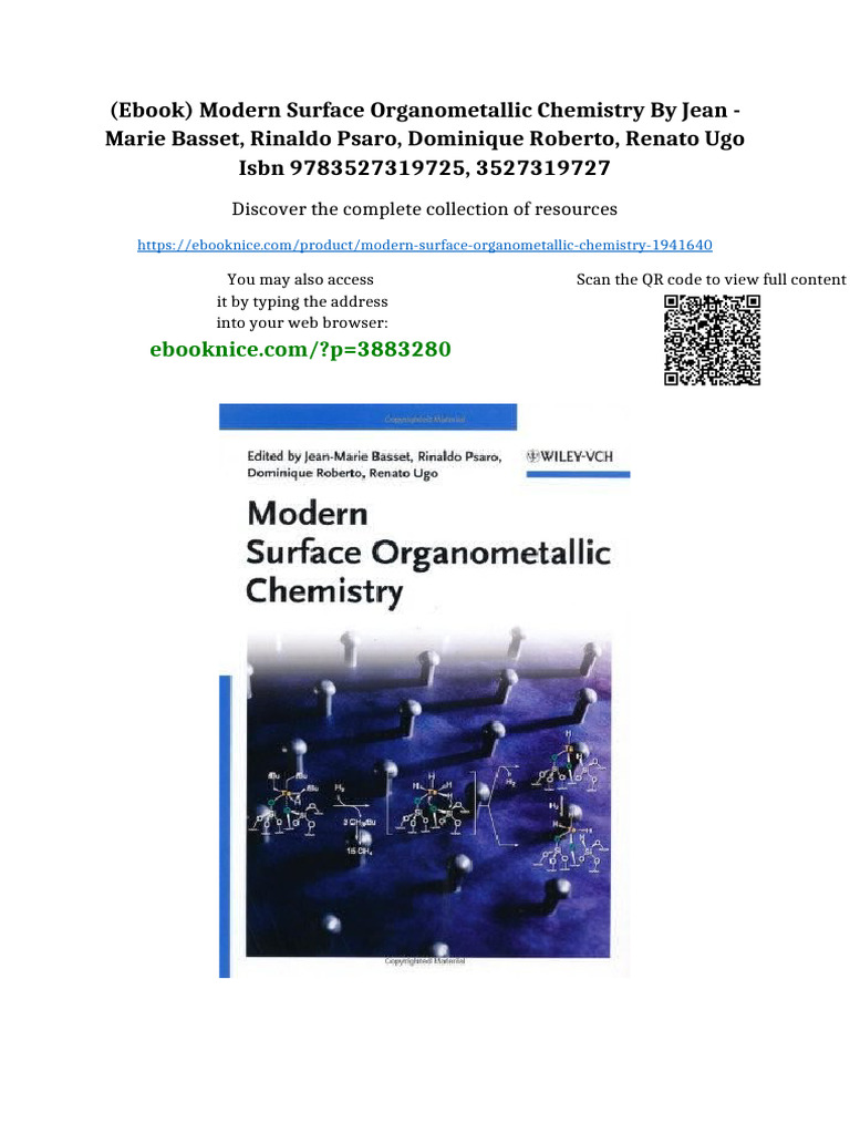 (Ebook) Modern Surface Organometallic Chemistry by Jean - Marie Basset ...