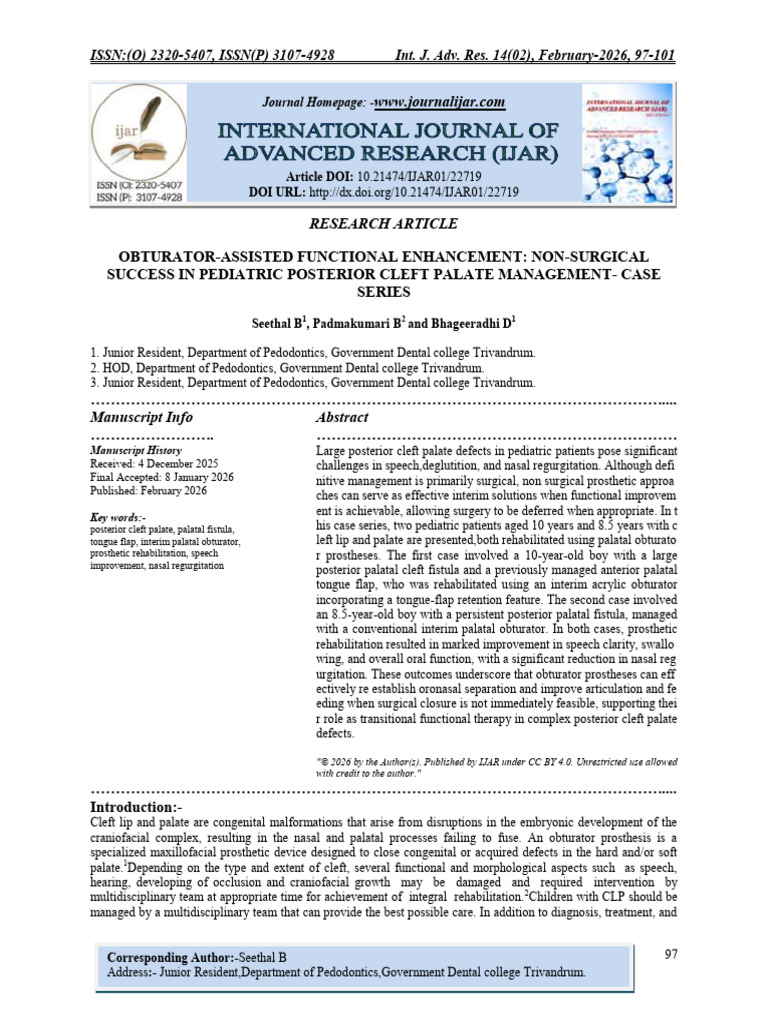 Obturator-Assisted Functional Enhancement: Non-Surgical Success in ...