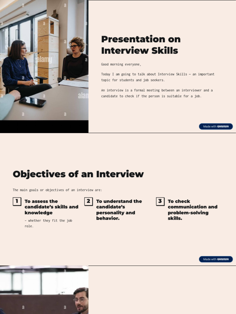 Presentation On Interview Skills | PDF | Communication | Skill