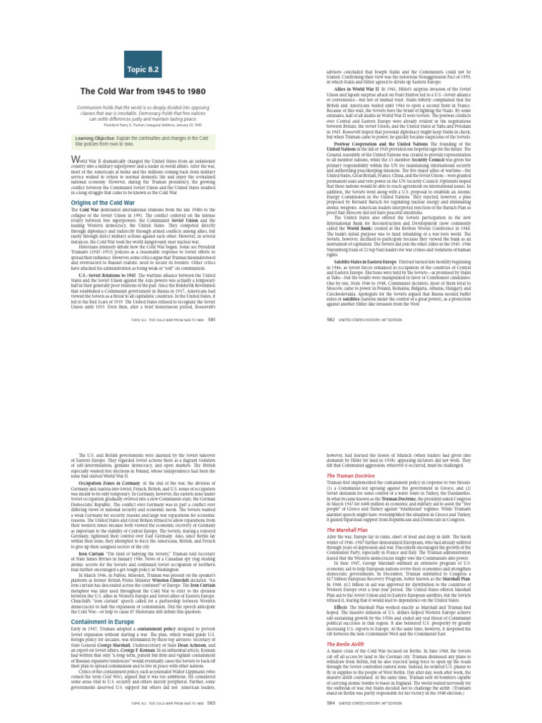 8.2A Reading (AMSCO) | PDF | Containment | Cold War
