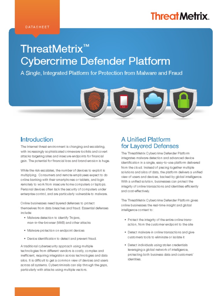ThreatMetrix Cybercrime Defender Platform | PDF | Malware | Cloud Computing