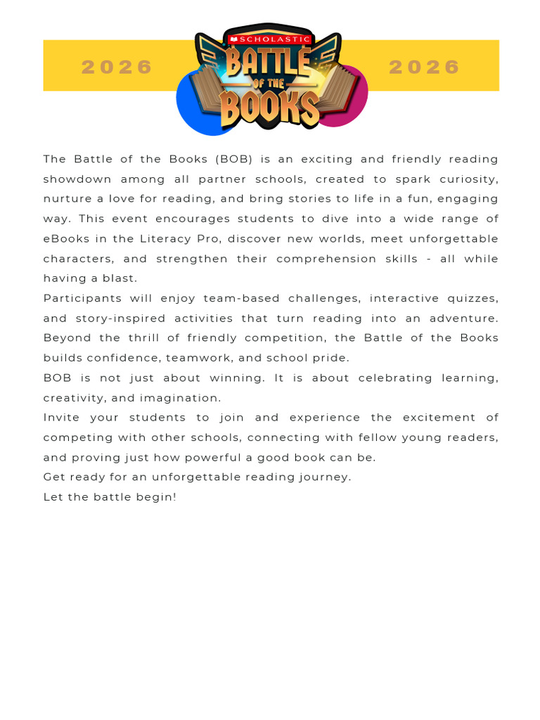 2026 Battle of The Books | PDF